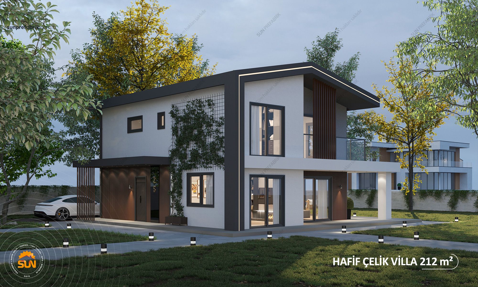 HAFİF ÇELİK VİLLA-HAFİF ÇELİK VİLLA-Sun Prefabrik